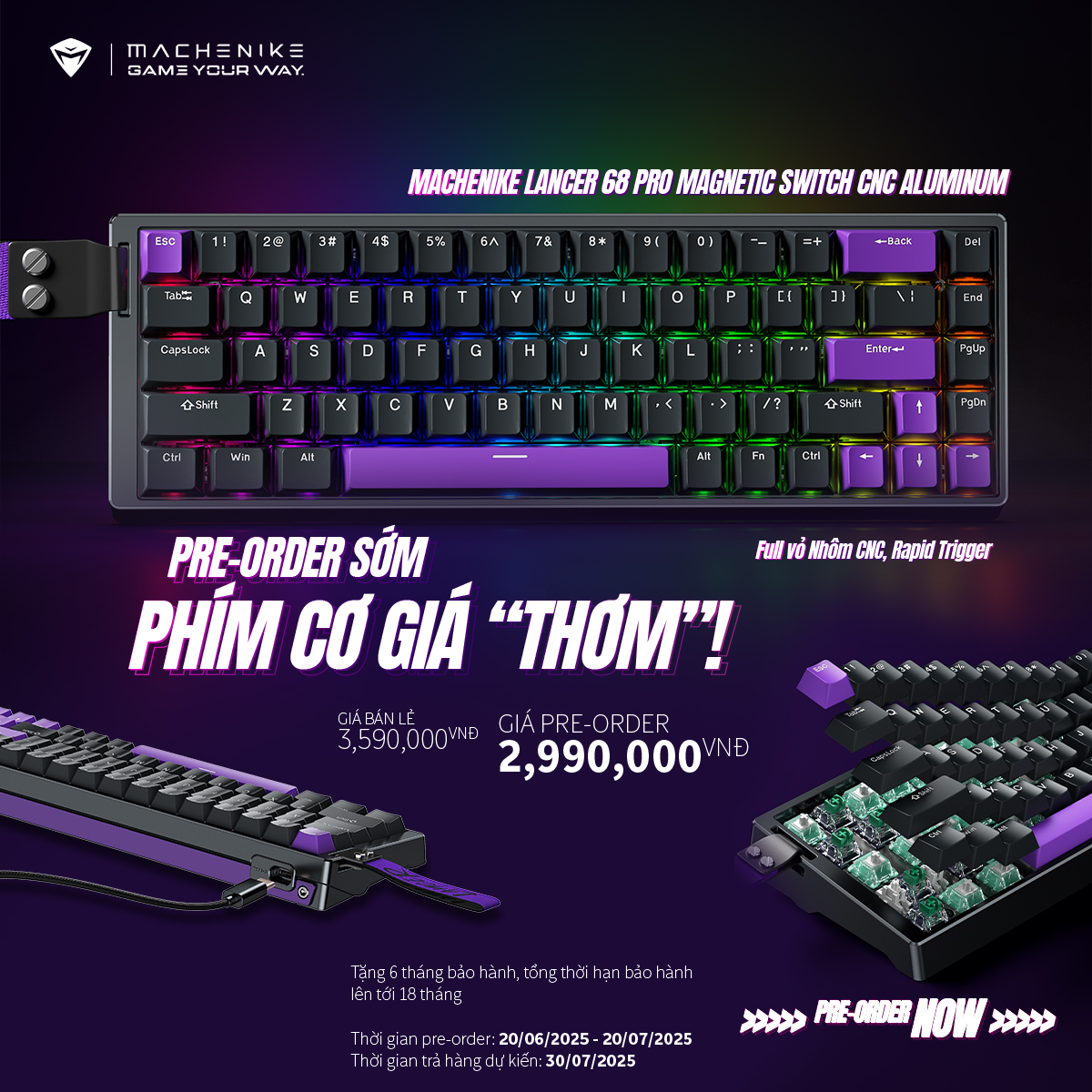 MACHENIKE RA MẮT LANCER 68 PRO: BÀN PHÍM CƠ CAO CẤP VỚI CÔNG NGHỆ ...